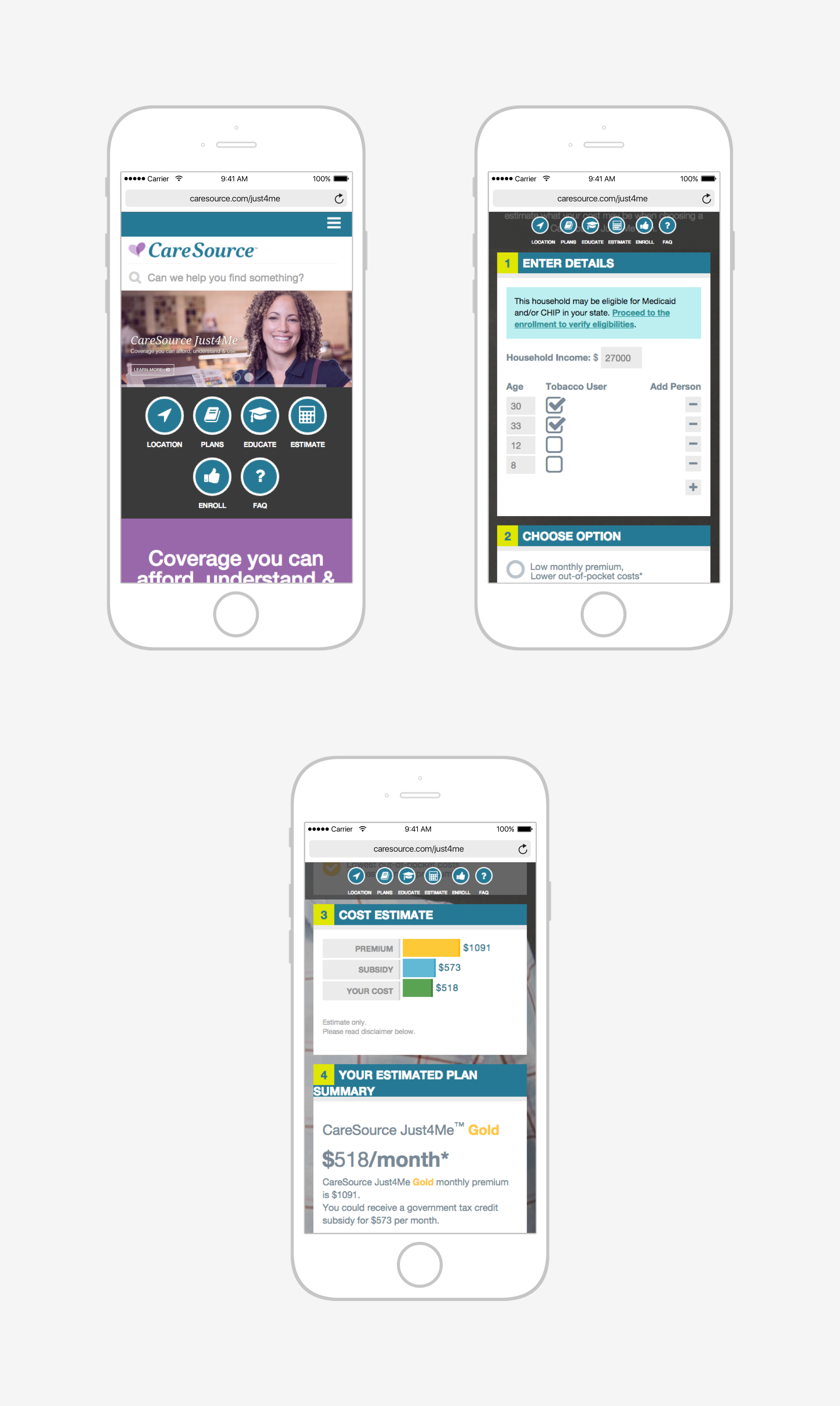 JonnyB | User Centric (UX) Designer | CareSource Just4Me Responsive Website